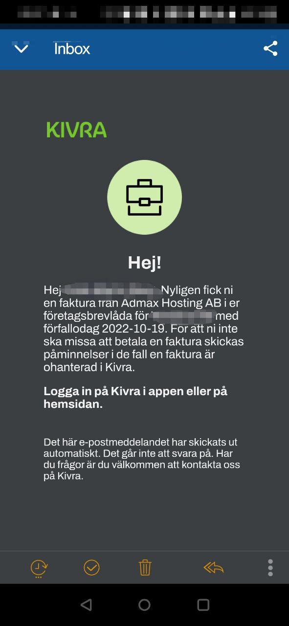 Kivra - så slipper du betala dubbelt! - Admax Webbhotell